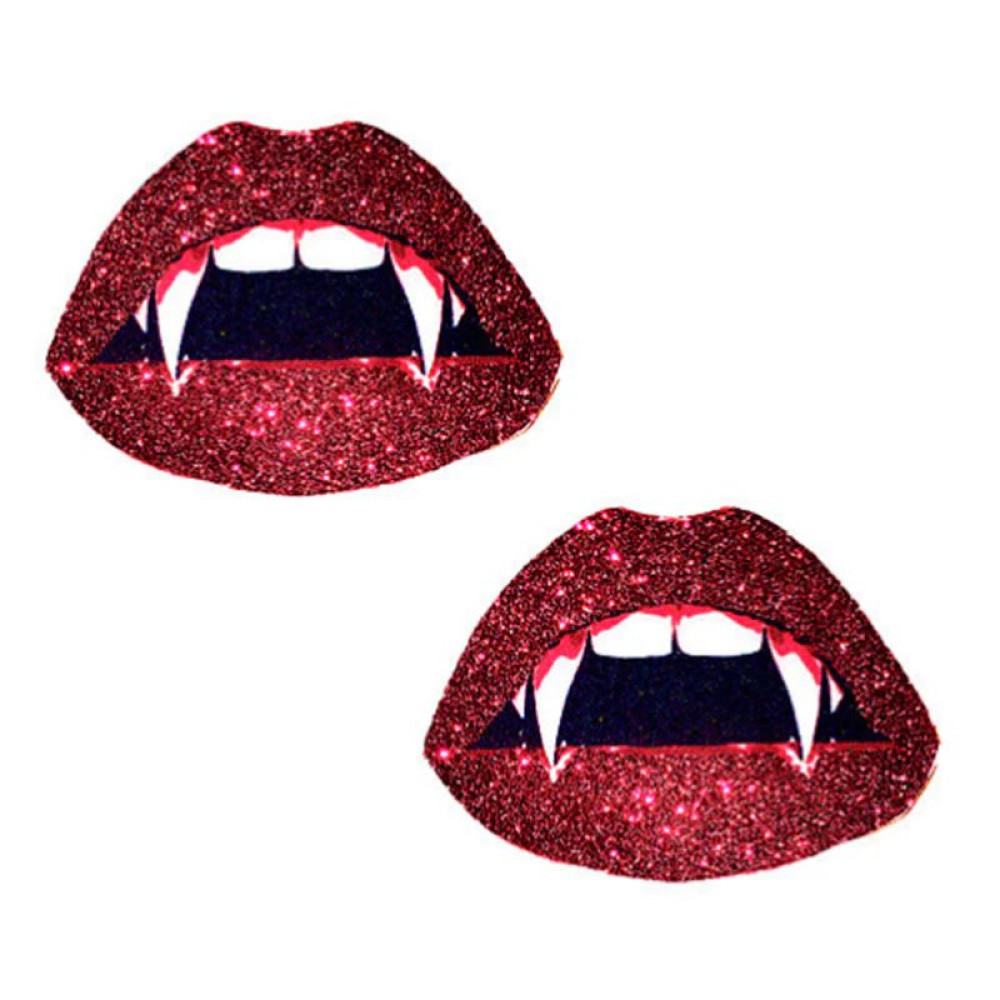 Pasties Neva Nude Pasty Vampire Lips Glitter